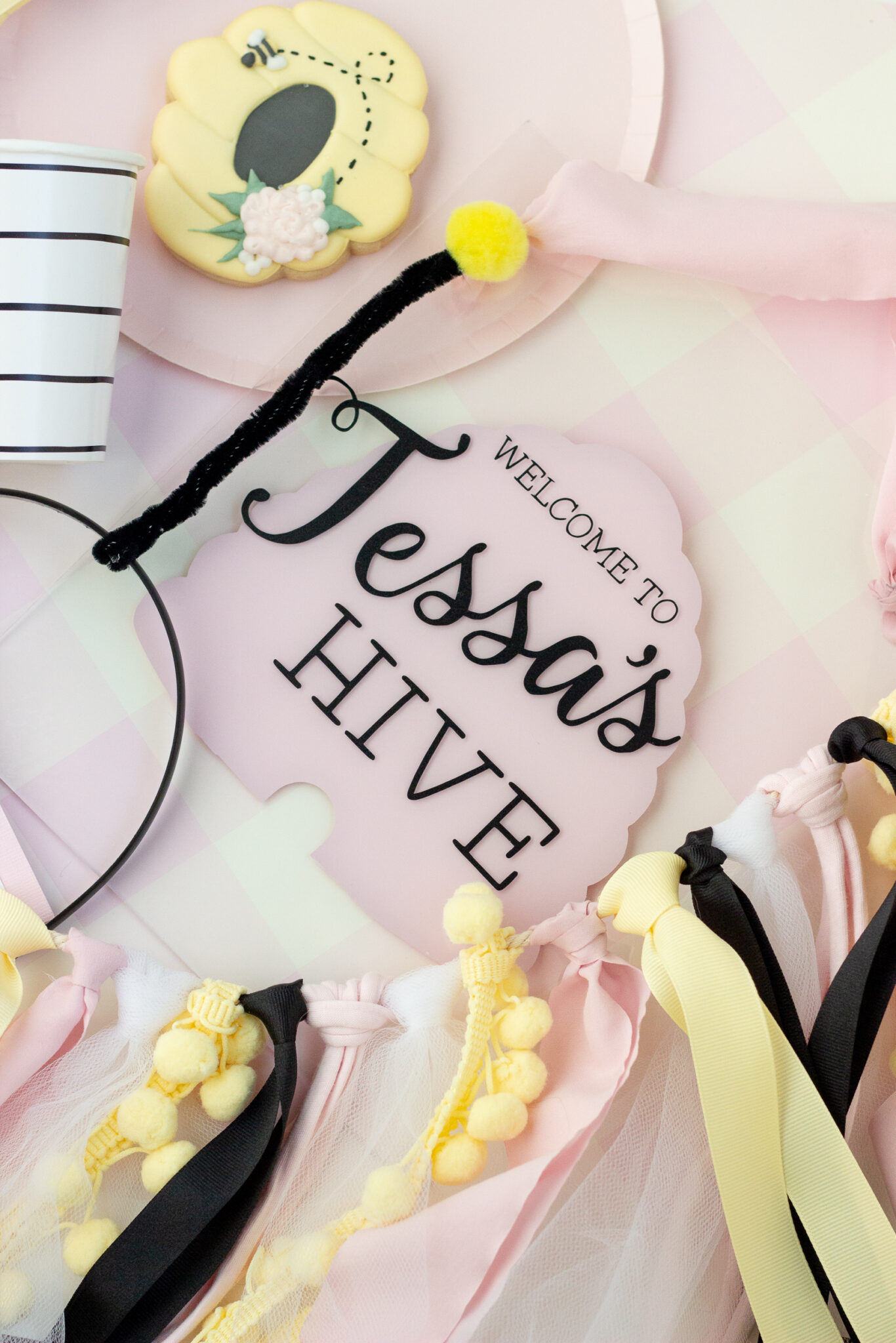 Tessa's Bumble Bee Themed Birthday Party Box - midwestmeetsdesign.com