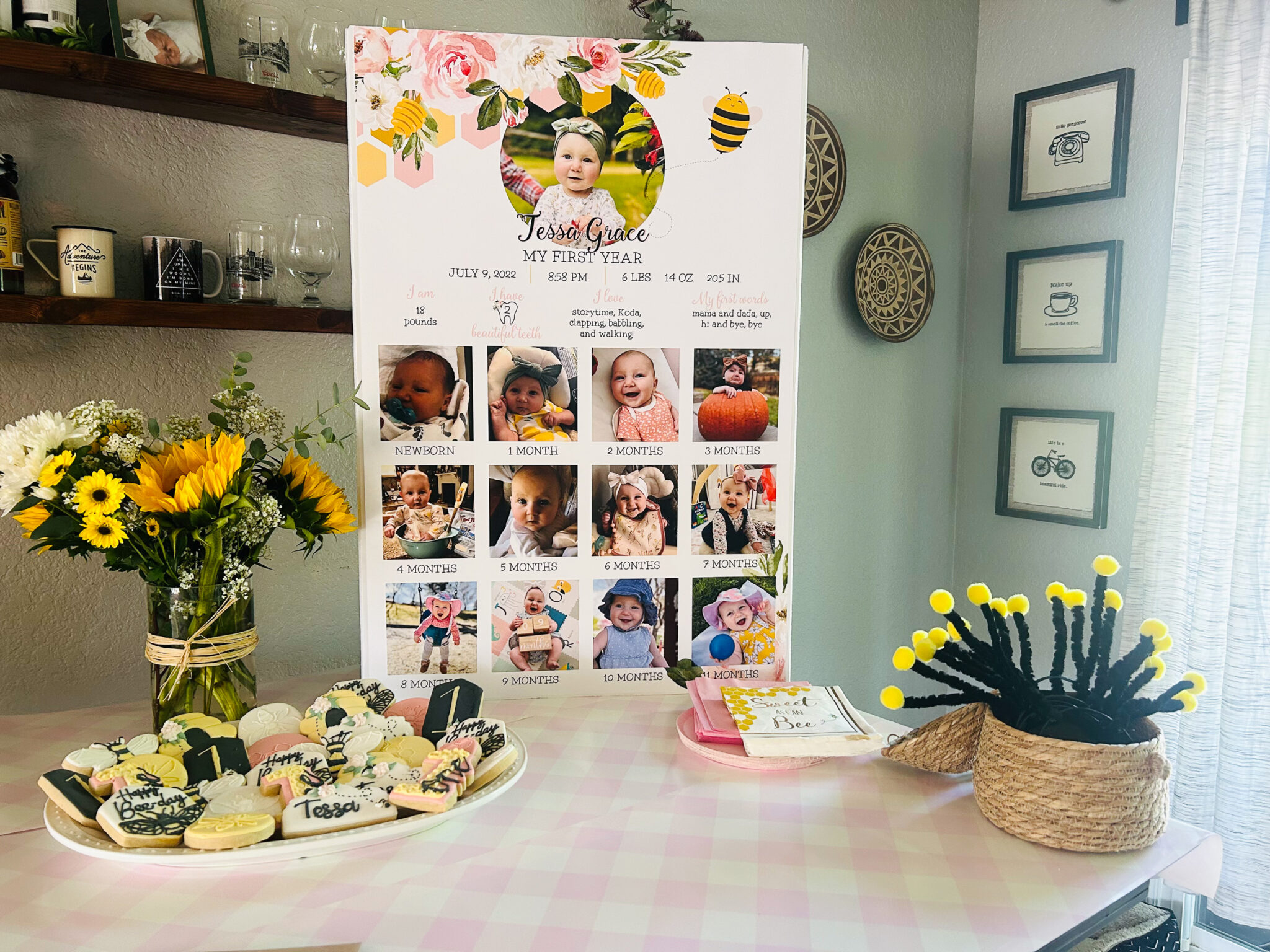 Tessa's Bumble Bee Themed Birthday Party Box - midwestmeetsdesign.com